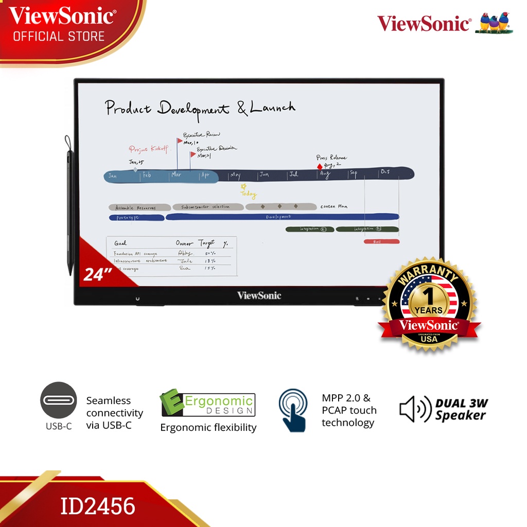 Jual ViewSonic ID2456 24” Touch Monitor Pen Display | Drawing Monitor ...