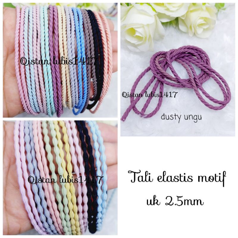 Jual Tali elastis/karet motif gembul dan tambang 90cm | Shopee Indonesia