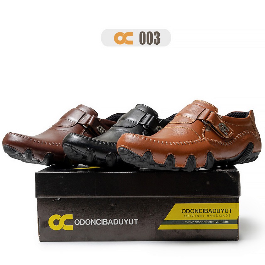 Jual Sepatu Pria Kulit Asli Odon Cibaduyut OC 003 Pantofel Casual Hitam ...
