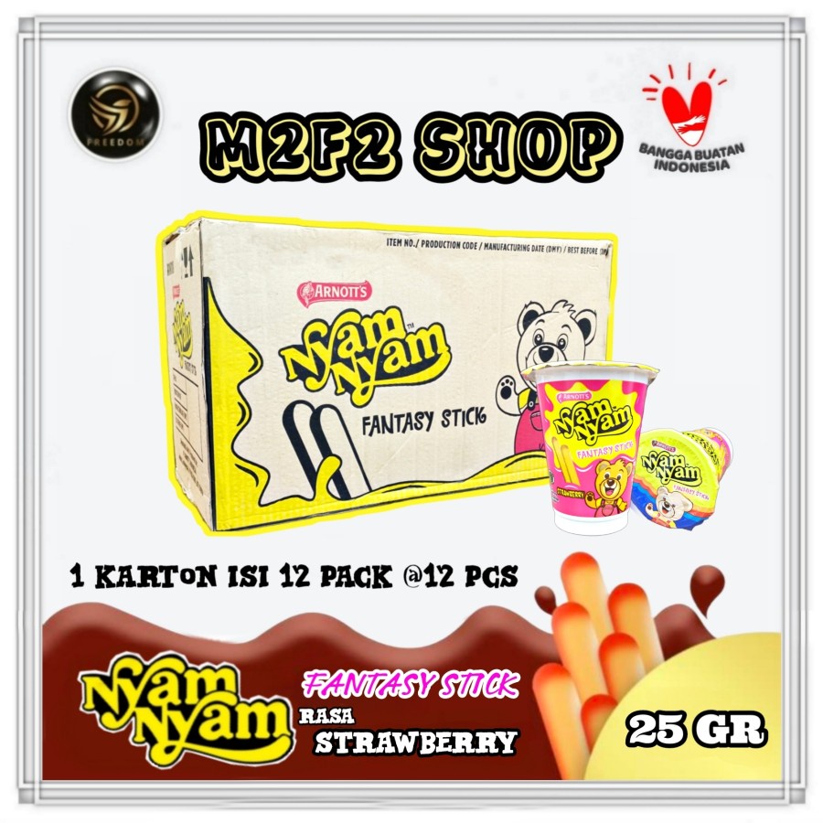 Jual Nyam Nyam Fantasy Stick Strawberry | Stroberi - 25 gr (Kemasan ...