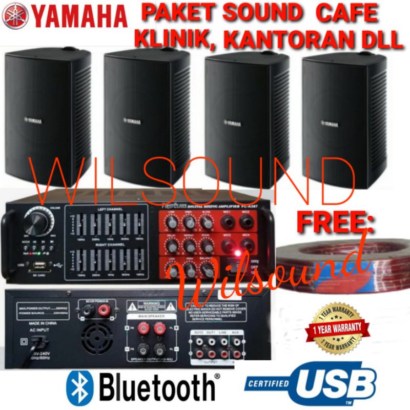 Jual PAKET SOUND SYSTEM CAFE AULA KANTORAN RESTORAN YAMAHA VS6 4 SPEAKER ORIGINAL | Shopee Indonesia