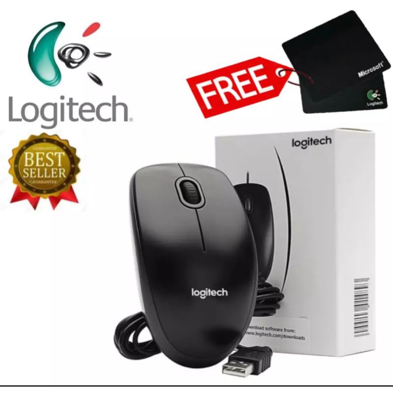 Jual Mouse Optic Wired USB Logitech B100 | Shopee Indonesia