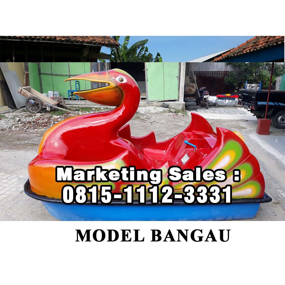 Jual Perahu Bebek Fiberglass Sepeda Air Model Bangau Kapasitas 2 Orang ...