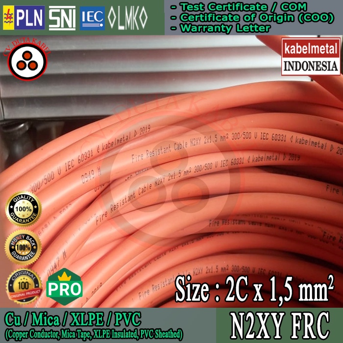 Jual Kabel N2XY FRC 2x1,5 mm2 KABEL METAL (KMI) /2x1,5 mm/2 x 1.5 mm mm2/2x1,5mm mm2/2 x 1,5/2 x ...