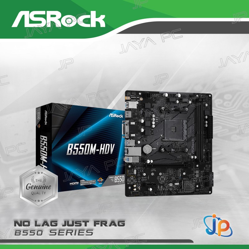 Jual Motherboard Asrock B550M-HDV (AM4, AMD, B550, DDR4, USB3.2, SATA3 ...