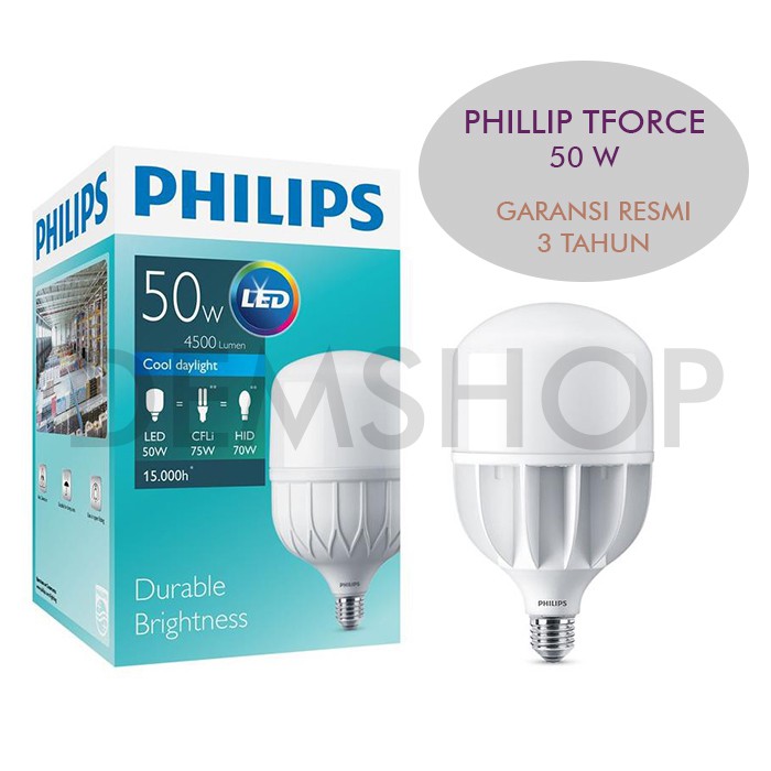 Jual Lampu Philips LED T-FORCE 50 Watt Kap E 27 Tabung Putih | Shopee ...