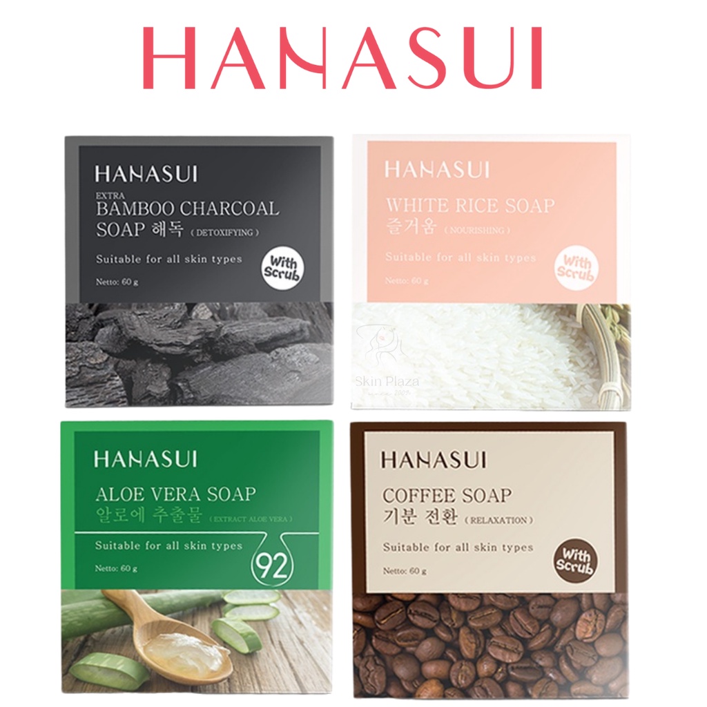 Jual HANASUI SOAP COFFEE WHITE RICE BAMBOO CHARCOAL ALOE VERA|SABUN ...
