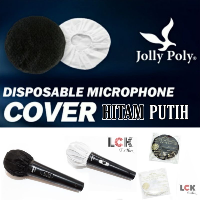 Jual Sarung mic HITAM PUTIH isi 100pcs Jolly Poly /cover microphone mic ...