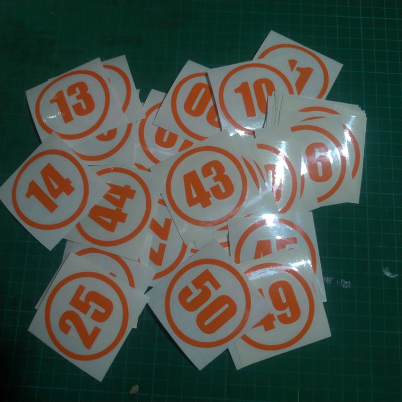 Jual STIKER MODEL CUTTING ANGKA BULAT UKURAN DIAMETER 9 CM BAHAN ORACAL ...