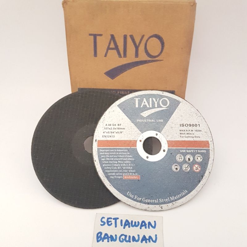 Jual Batu Potong Besi Mata Gerinda 4" TAIYO CUT WHEELS | Shopee Indonesia