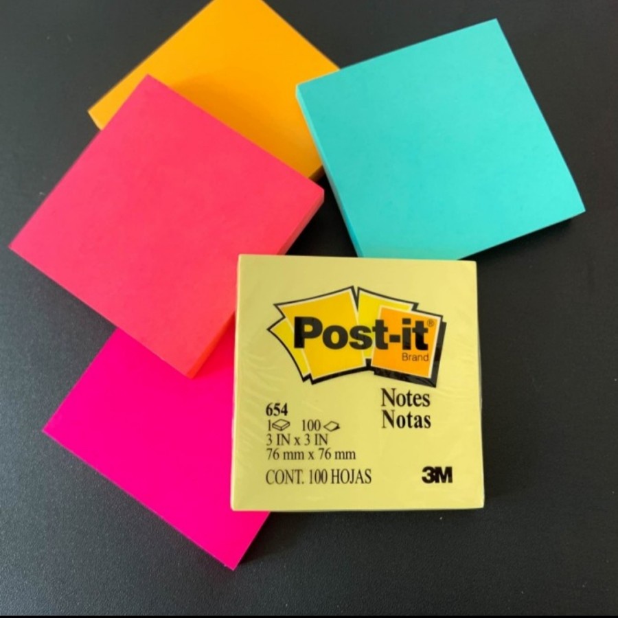 Jual Post It / Sticky Notes 3M 654 Warna | Shopee Indonesia