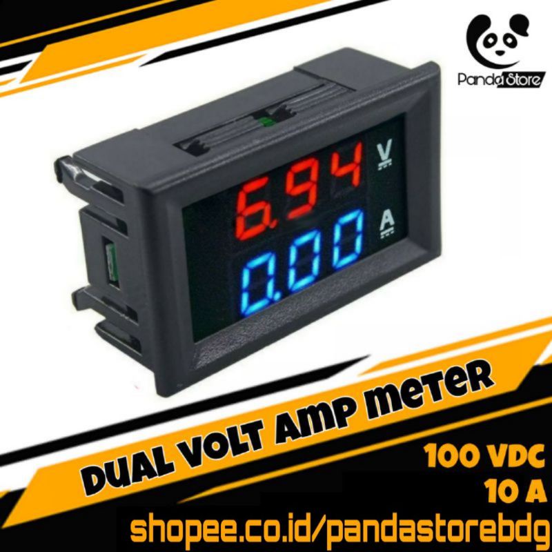 Jual Digital Voltmeter Ammeter Dual Volt Ampere Meter DC 100V 10A 3 Digit | Shopee Indonesia