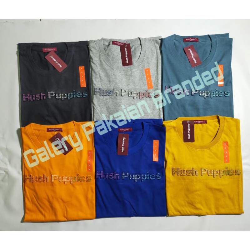 Jual Kaos Hush Puppies Embos Flocking Lengan Pendek Cowo Cewe | Shopee ...