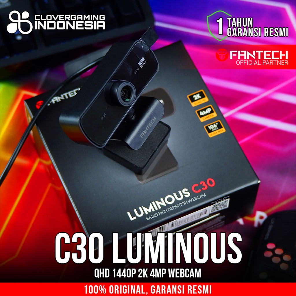Jual Fantech C30 Luminous QHD 1440P 2K 4MP Webcam - Youtube Live ...