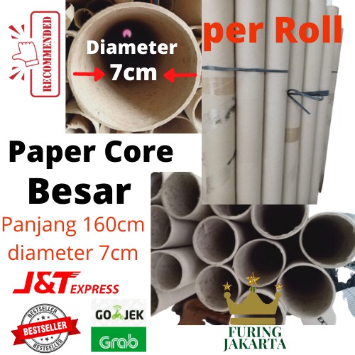 Jual Paper Core Besar 1kg muat 1 roll Diameter 7cm panjang 160cm ...
