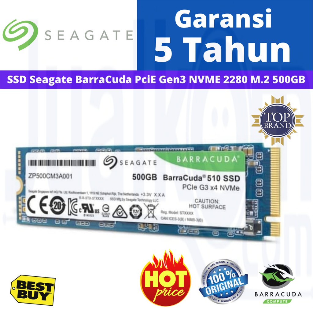 Jual Seagate BarraCuda 510 SSD 500GB M.2 2280 NVMe | Shopee Indonesia