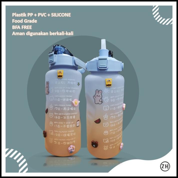 Jual Botol Minum Motivasi Dengan Penanda Waktu Kapasitas Jumbo 2 Liter ...