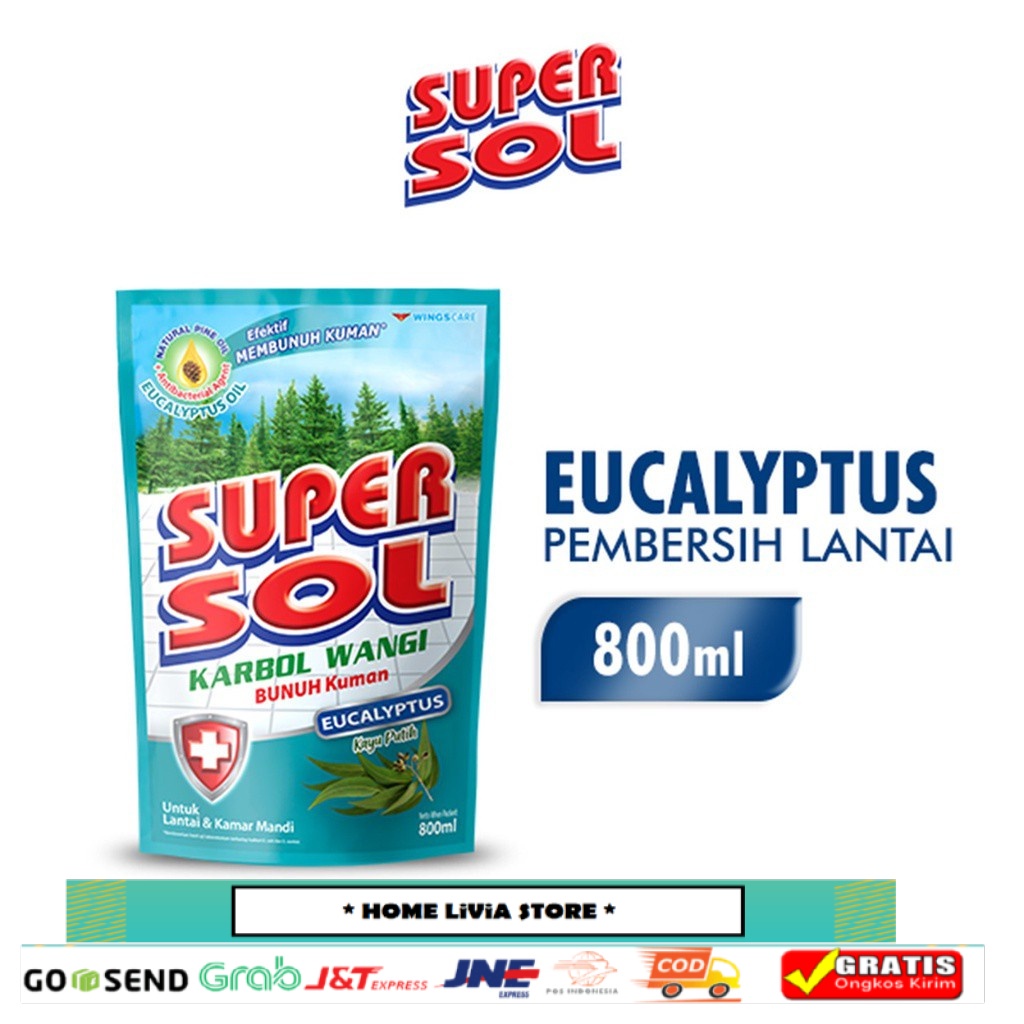 Jual Super Sol Karbol Wangi Eucalyptus 800 mL | Shopee Indonesia
