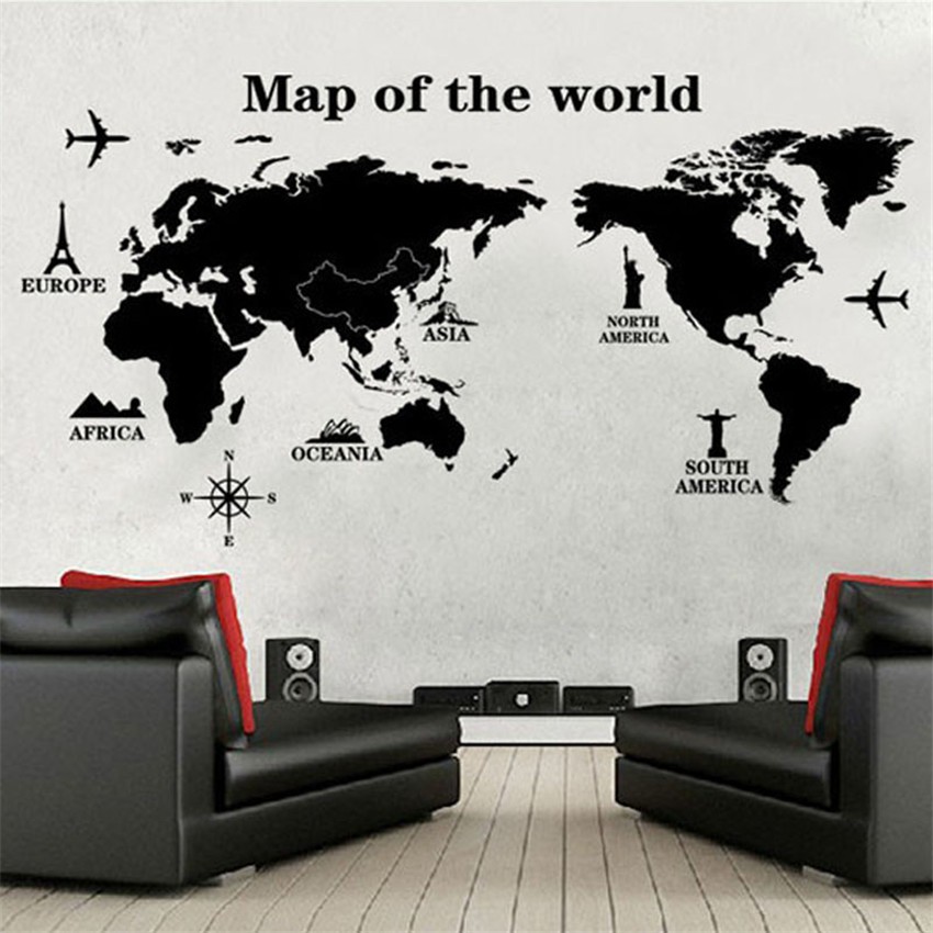 Jual Wallpaper Dinding Peta Dunia Sticker Wallpaper Dinding World ...
