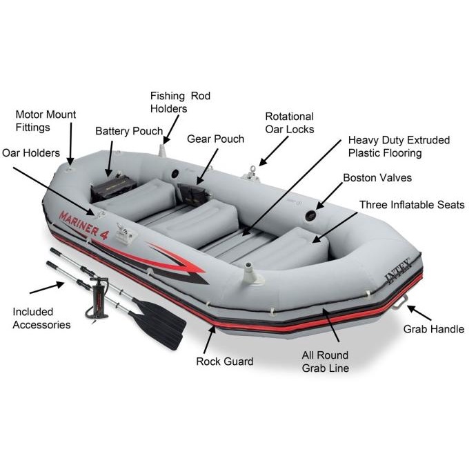 Jual Intex Mariner 4 Set. Perahu Karet Mariner+Dayung Aluminum Oars ...