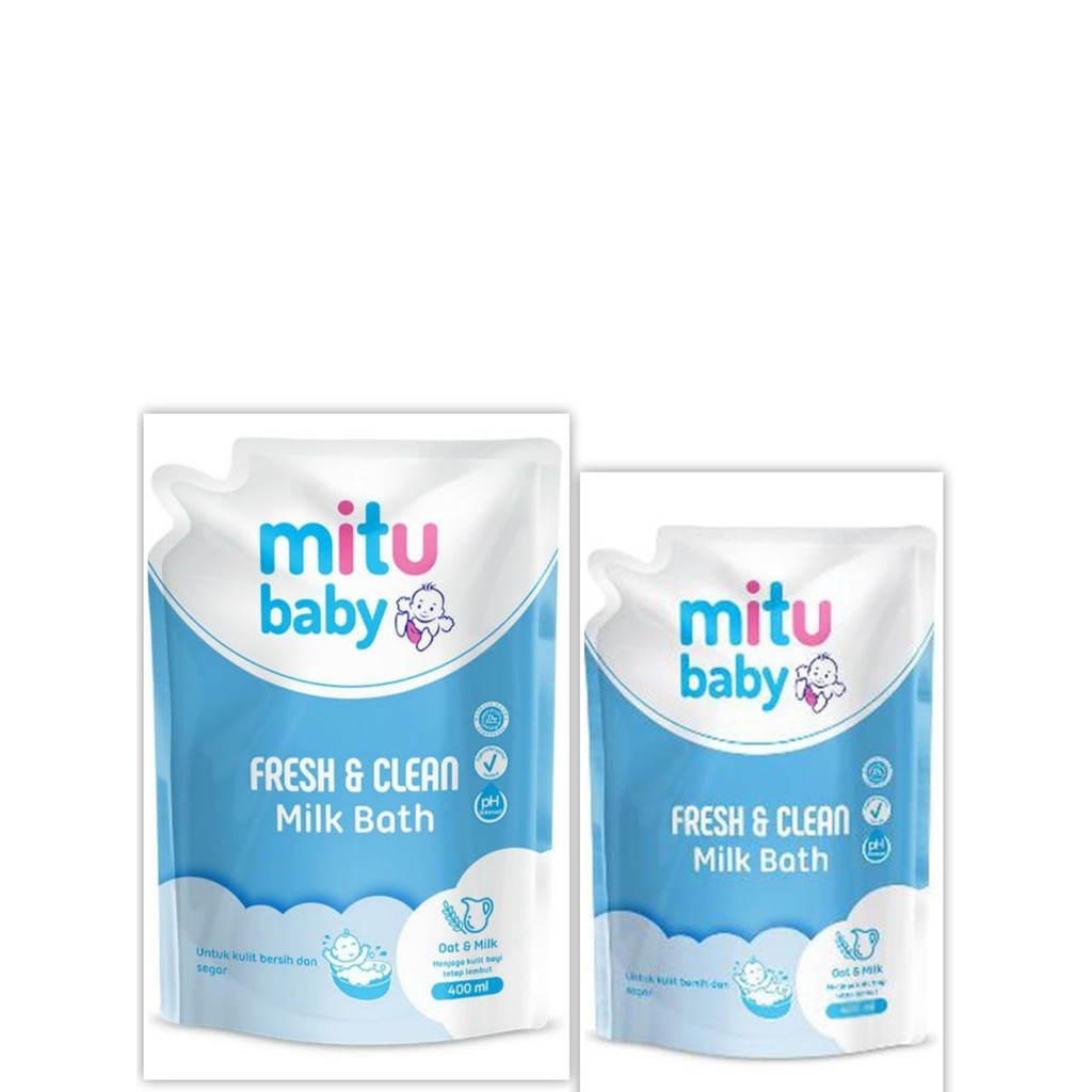 Jual Mitu Baby Fresh & Clean Milk Bath Oat MIlk 200ml / 400 ml refil ...