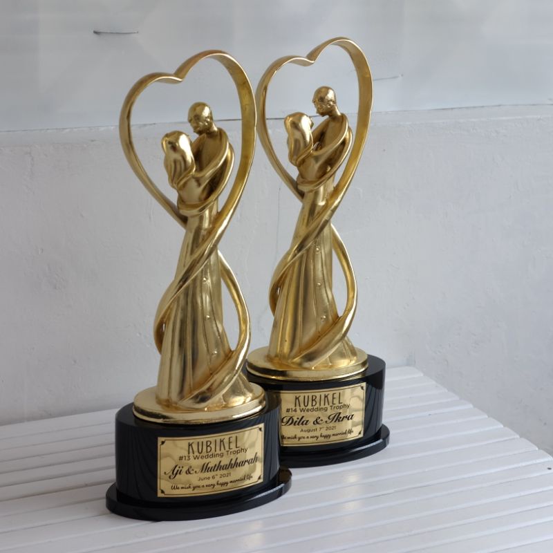 Jual WEDDING TROPHY//TROPHY WEDDING//PIALA BERGILIR//FINISHING CHROME ...