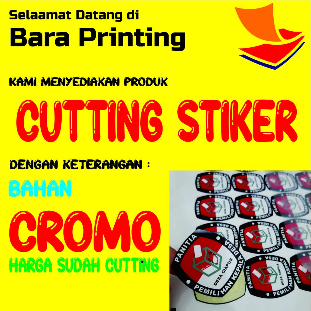 Jual CETAK CROMO CUTTING STIKER LABEL KEMASAN MAKANAN | Shopee Indonesia