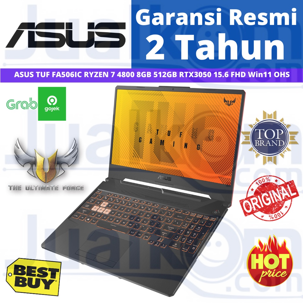 Jual ASUS TUF FA506IC R735B6T-O11 RYZEN 7 4800 8GB 512 SSD RTX3050 4GB ...