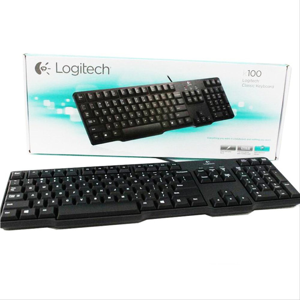 Jual Keyboard Logitech Port PS 2 / bulat Type K100 Warna Hitam | Shopee ...