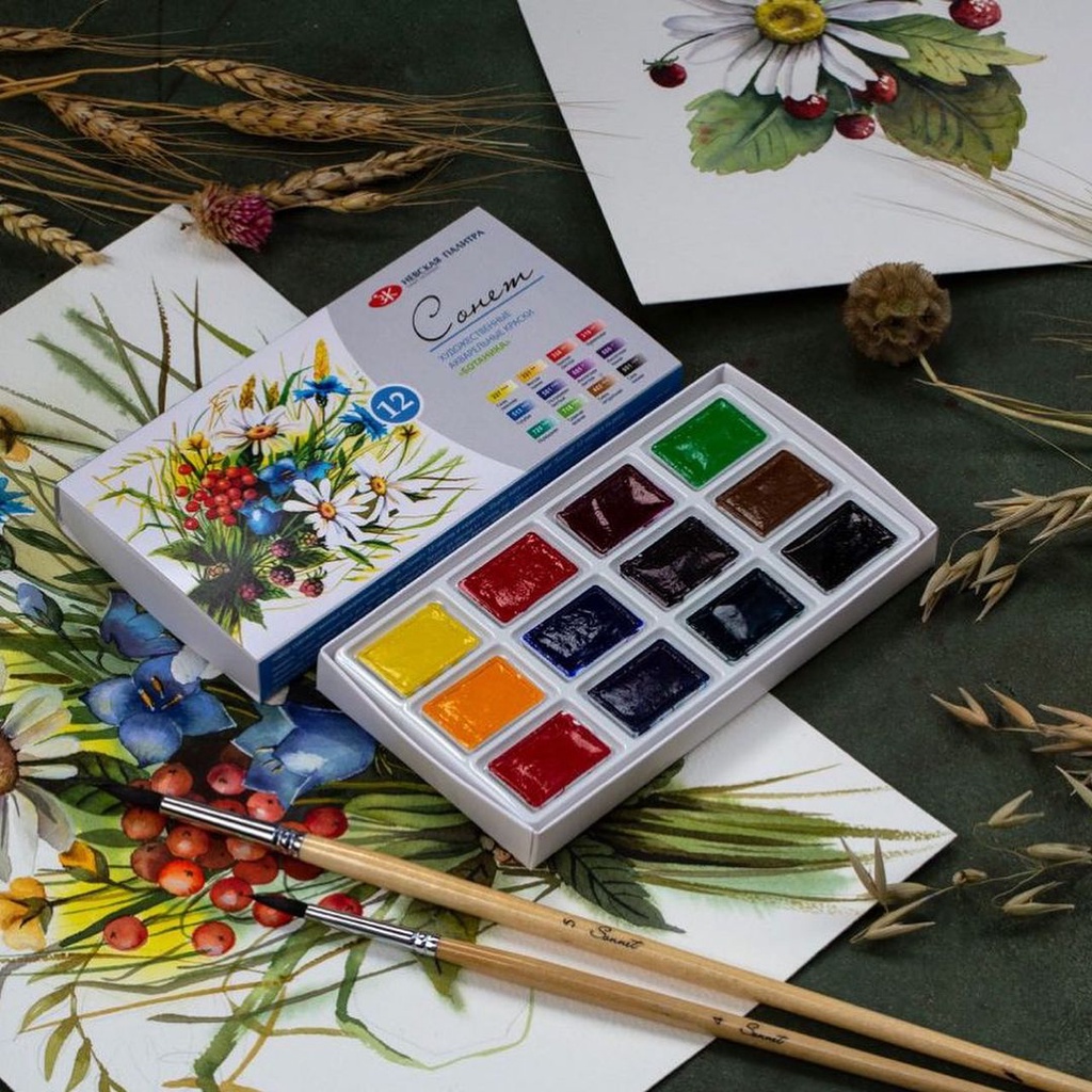 Jual Nevskaya Palitra Artists’ Watercolours Sonnet Botanica & Plein Air ...