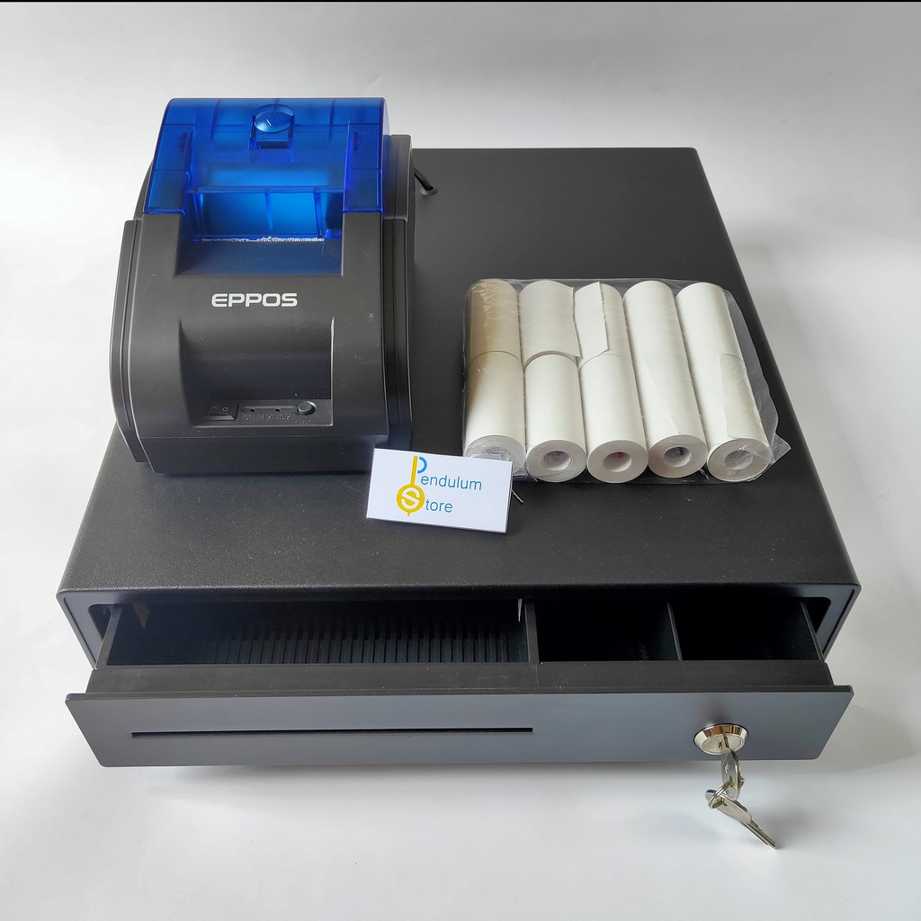 Jual Paket Kasir 3 : Cash Drawer + Printer EPPOS + Roll Kertas Thermal ...