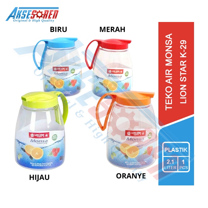 Jual TEKO PLASTIK MONSA LION STAR K-29 [2,1 LITER] / PICHER / WATER JUG PLASTIC / TEKO AIR MINUM ...