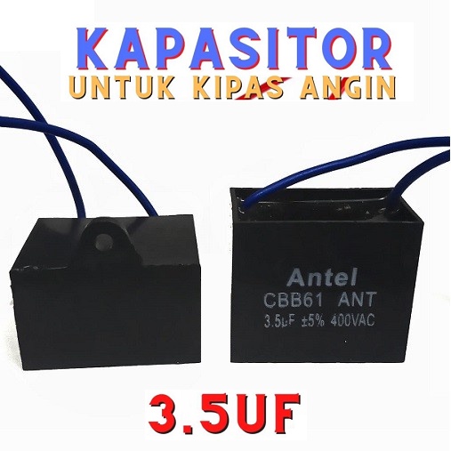 Jual kapasitor kipas angin 3,5 /400V AC Kotak hitam Capacitor Kipas 3.5 Mikro 400 Volt | Shopee ...