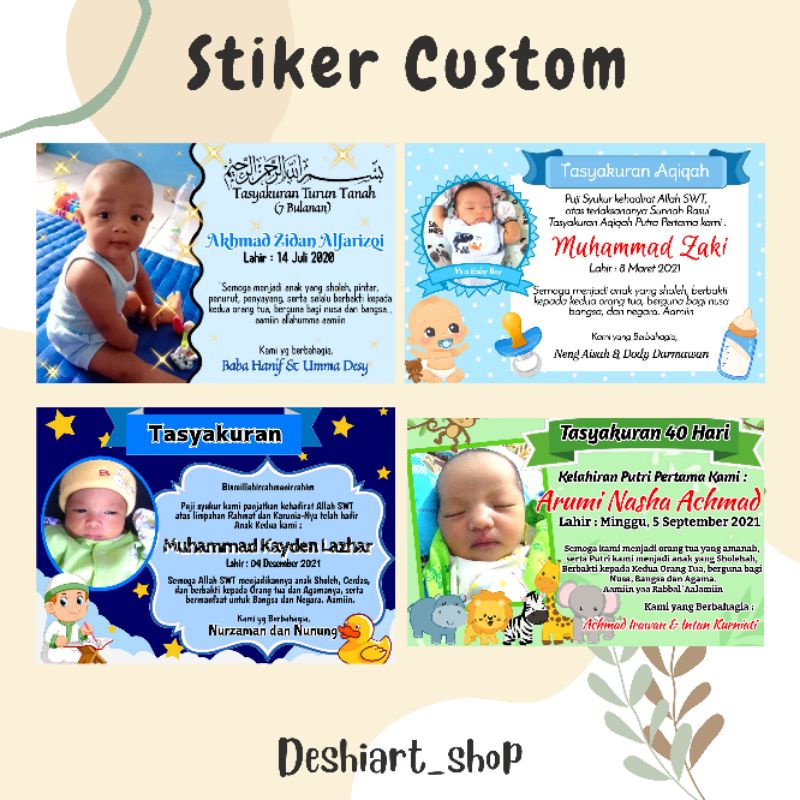 Jual Stiker Aqiqah / Stiker Tasyakuran / Stiker Ulang Tahun / Stiker ...