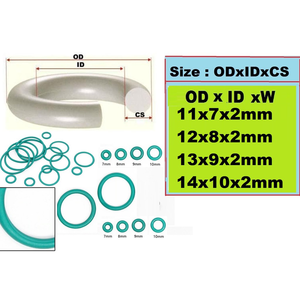 Jual New High Quality Oring O ring Viton ID 7 8 9 10mm Tebal W 2mm ...