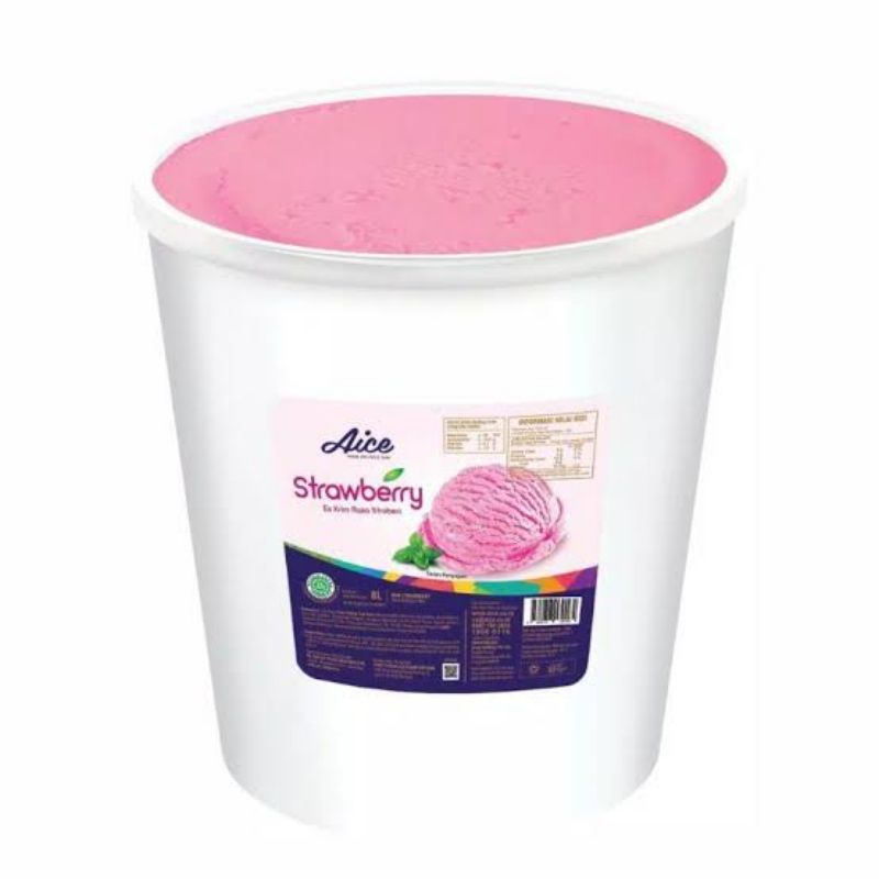 Jual Ice Cream Aice Stroberi 8 liter Es Krim Aice Strawberry 8ltr ...