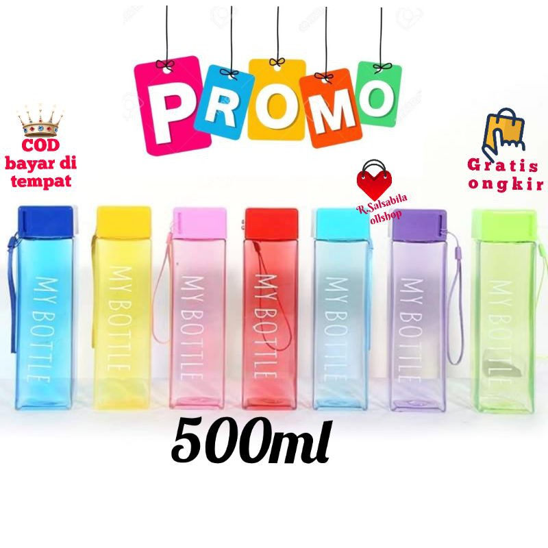Jual BOTOL MINUM KOTAK/BOTOL MINUM PERSEGI/MY BOTTLE KOTAK/MY BOTTLE ...