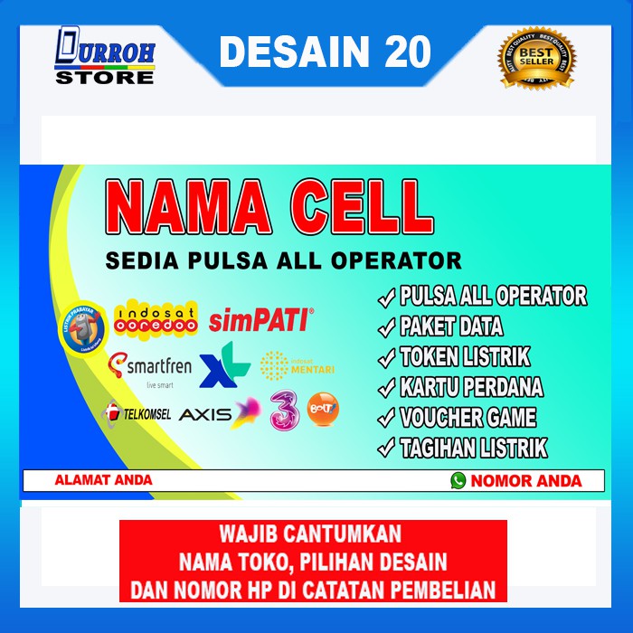 Jual Spanduk / Banner Konter Cell / Celluler Desain 20 | Shopee Indonesia