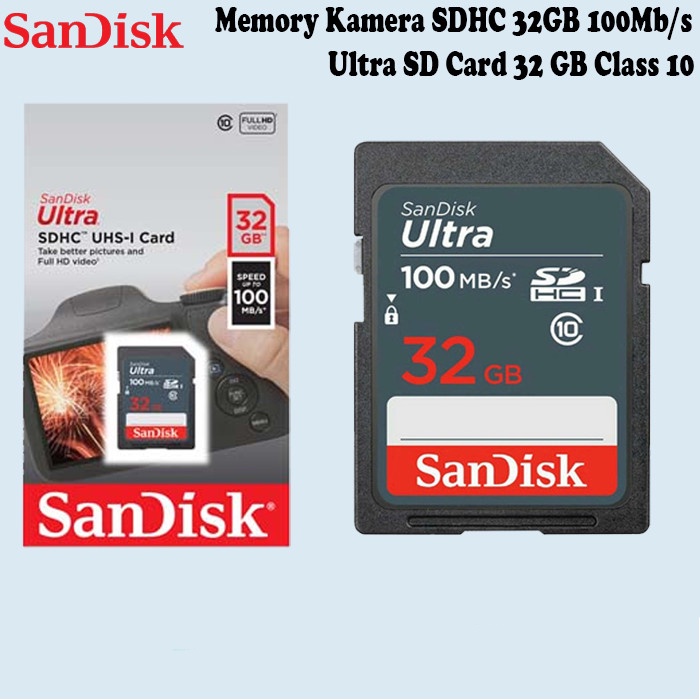 Jual Sandisk Memory Kamera DSLR SDHC 32GB 100Mb/s Ultra Memori Kartu SD ...