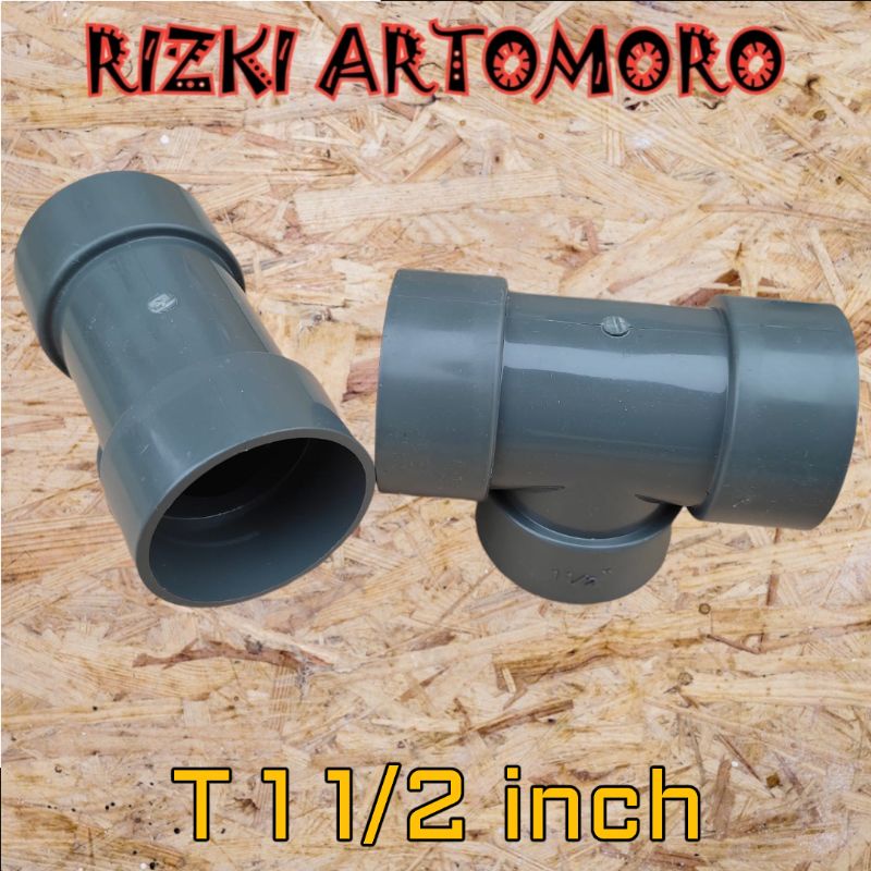 Jual keni knee pipa PVC Tee T pipa air PVC 1 1/2 inch Tebal | Shopee ...