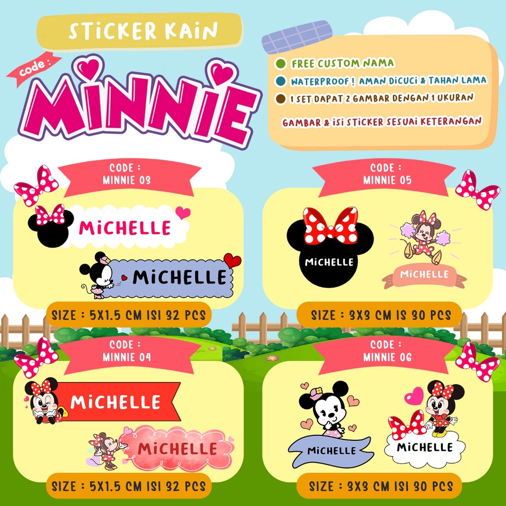 Jual PROSES CEPAT - STICKER KAIN CUSTOM NAMA POLOS DENGAN PILIHAN ...