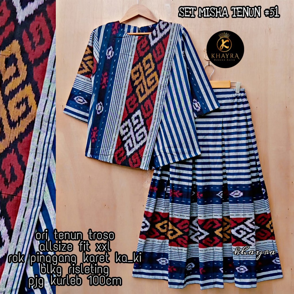 Jual Setelan Batik Sanca ##35 tenun Etnik Asli Jepara | Shopee Indonesia