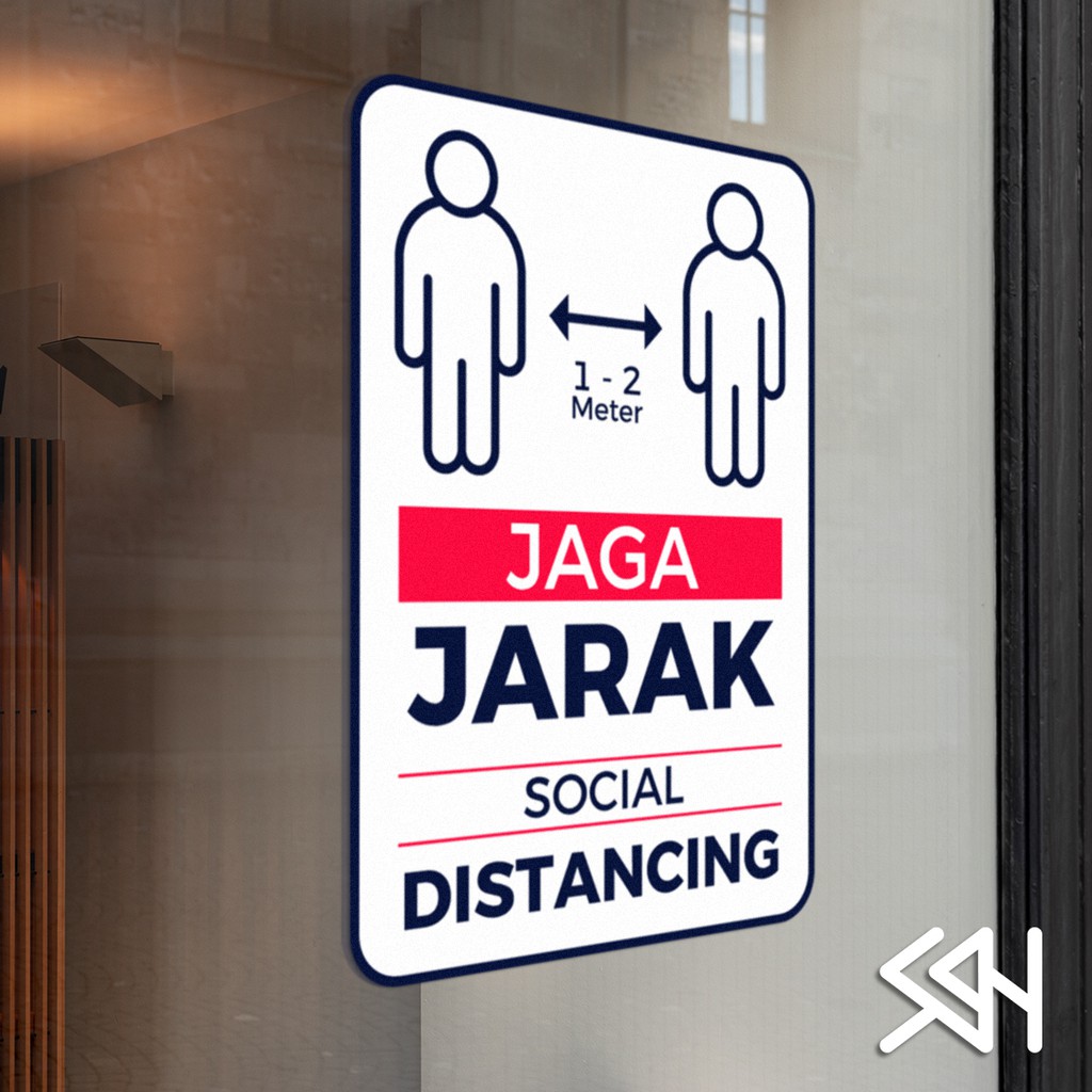 Jual A4 | Stiker Peringatan | Sticker Warning Sign | JAGA JARAK ...
