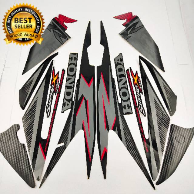Jual striping honda supra x 125 r 2008 2009 hitam full a list body ...