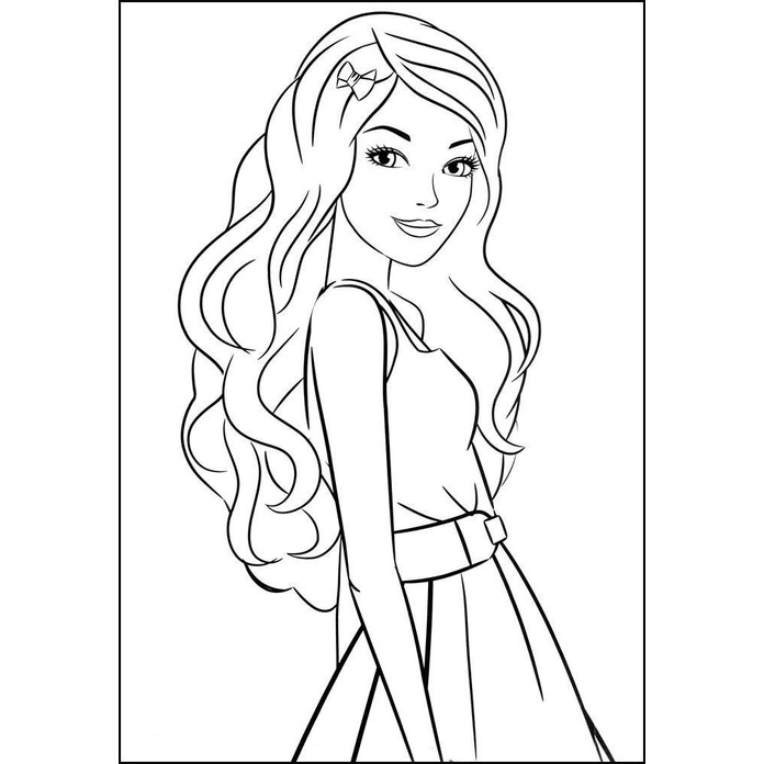 Jual Gambar Sketsa Mewarnai Tema Princess / Barbie| Seketsa Lukis ...