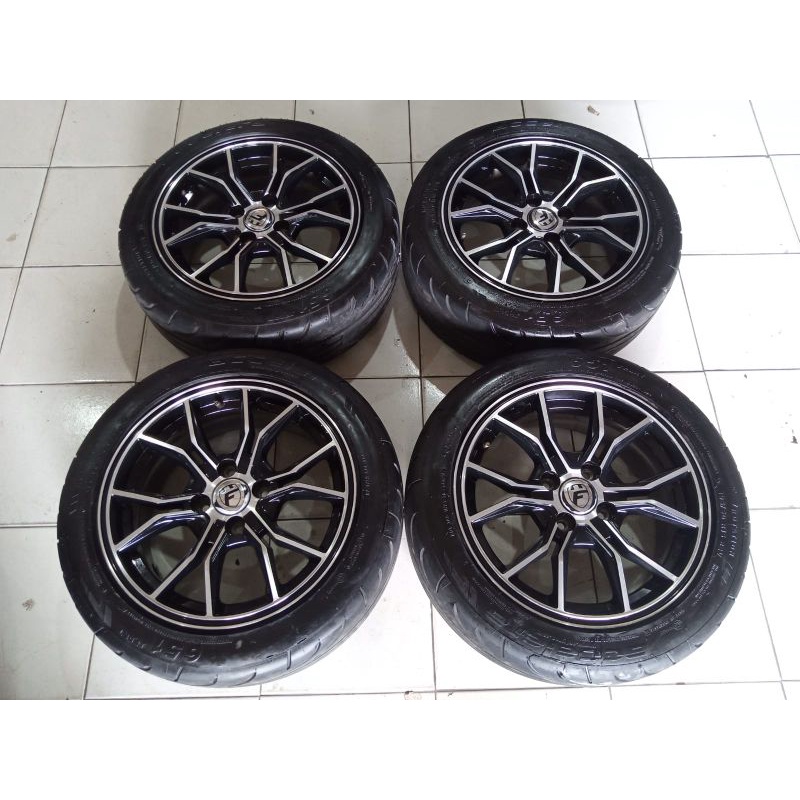 Jual velg bekas Racing MILANO Ring 15 pcd 4x100 lebar 6,5 ET 38 ban ...