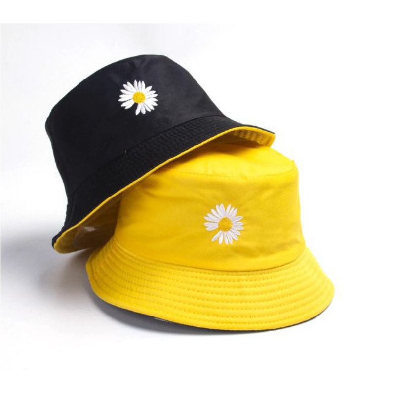 Jual Topi Bucket Wanita Dewasa Motif Bordir Bunga Daisy / Bucket Wanita ...