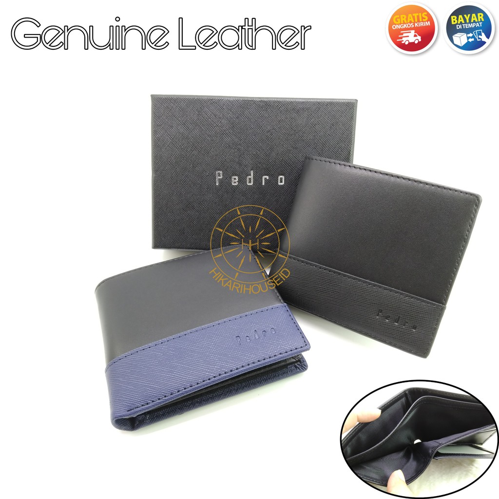 Jual DOMPET PEDRO PRIA | DOMPET PRIA KULIT ASLI | HITAM | KOMBINASI ...