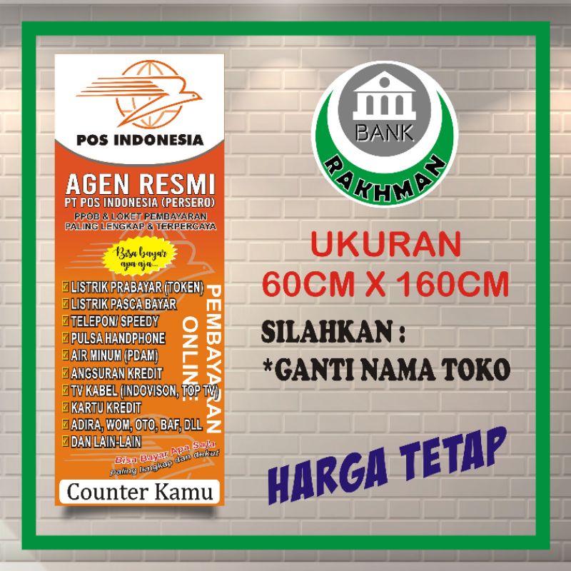 Jual SPANDUK BANNER AGEN POSPAY UKURAN 60CM X 160CM | Shopee Indonesia