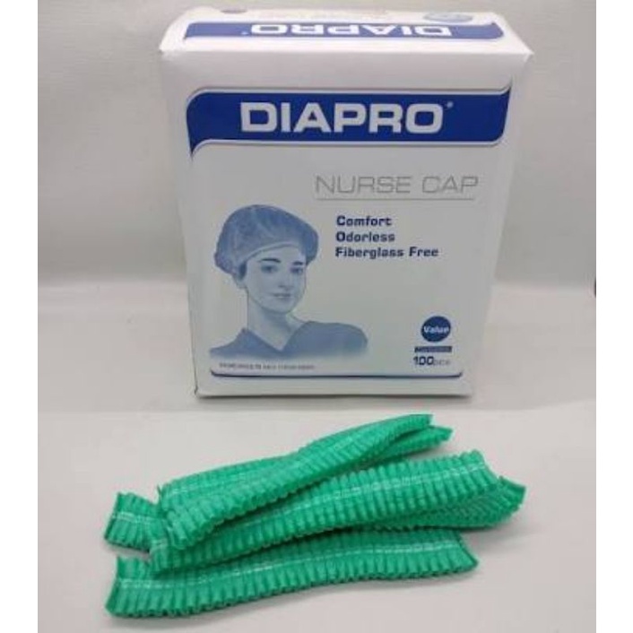 Jual Diapro Nurse Cap Penutup Kepala Medis - Hijau [Original/ 100 pcs ...